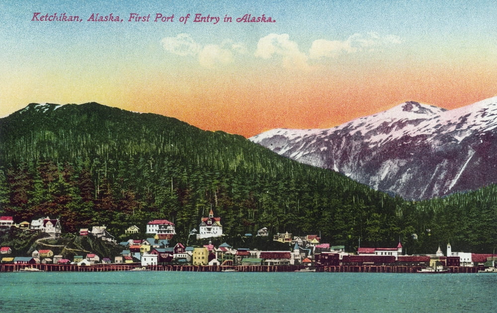 Ketchikan, Alaska, First Port of Entry in Alaska View (16x24 Giclee ...