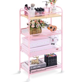 Holocky 3-Tier Foldable Utility Carts Rolling Round Kitchen Storage ...