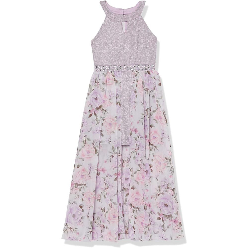 Speechless Girls 7-16 High Neck Maxi Romper Skirt Dress - Walmart.com