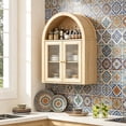 Arched Top Medicine Cabinet, Over Toilet Wall Cabinet with Wave Pattern ...