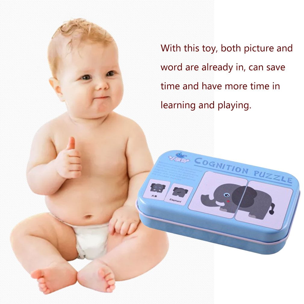 Universal Children Cognitive Card With Iron Carry Box Baby Learning ...