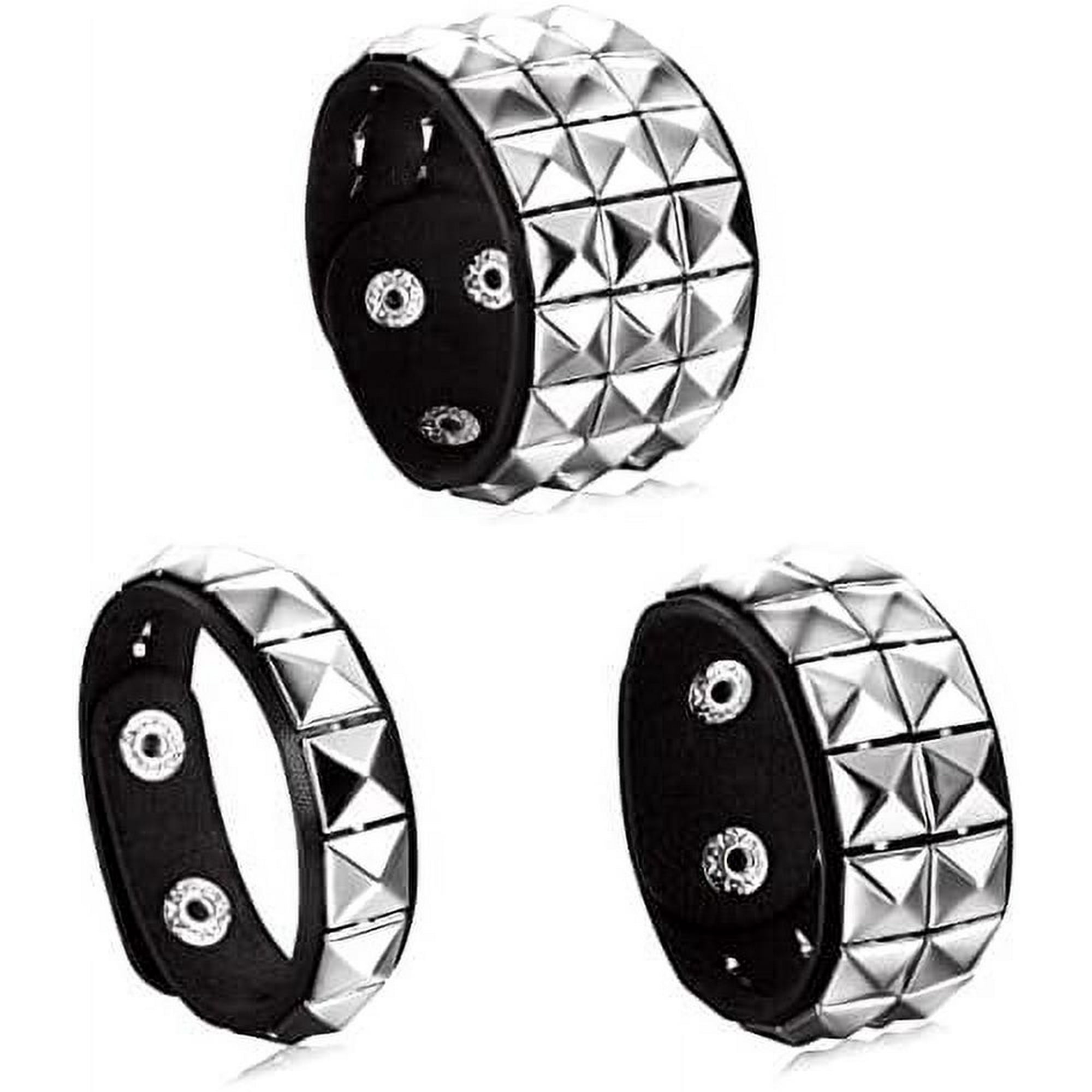 Click here for Xinqihang 3 Pcs 80s Leather Studded Punk Bracelet... prices