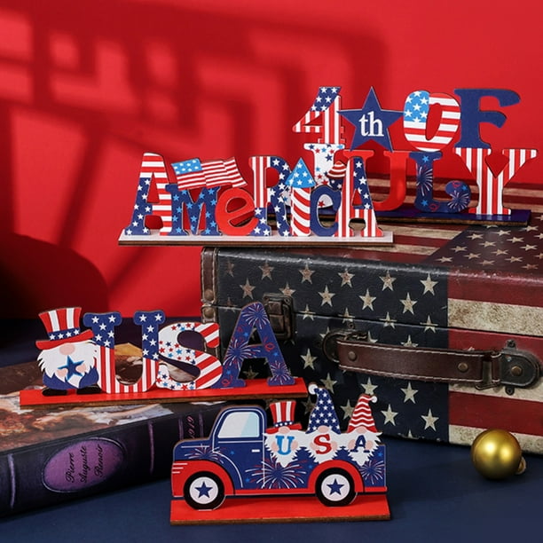 3 Pieces Patriotic Table Decoration Signs Memorial Day Table Decor
