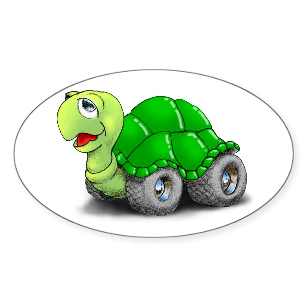 CafePress - Speedy The Turtle Oval Sticker - Sticker (Oval) - Walmart.com