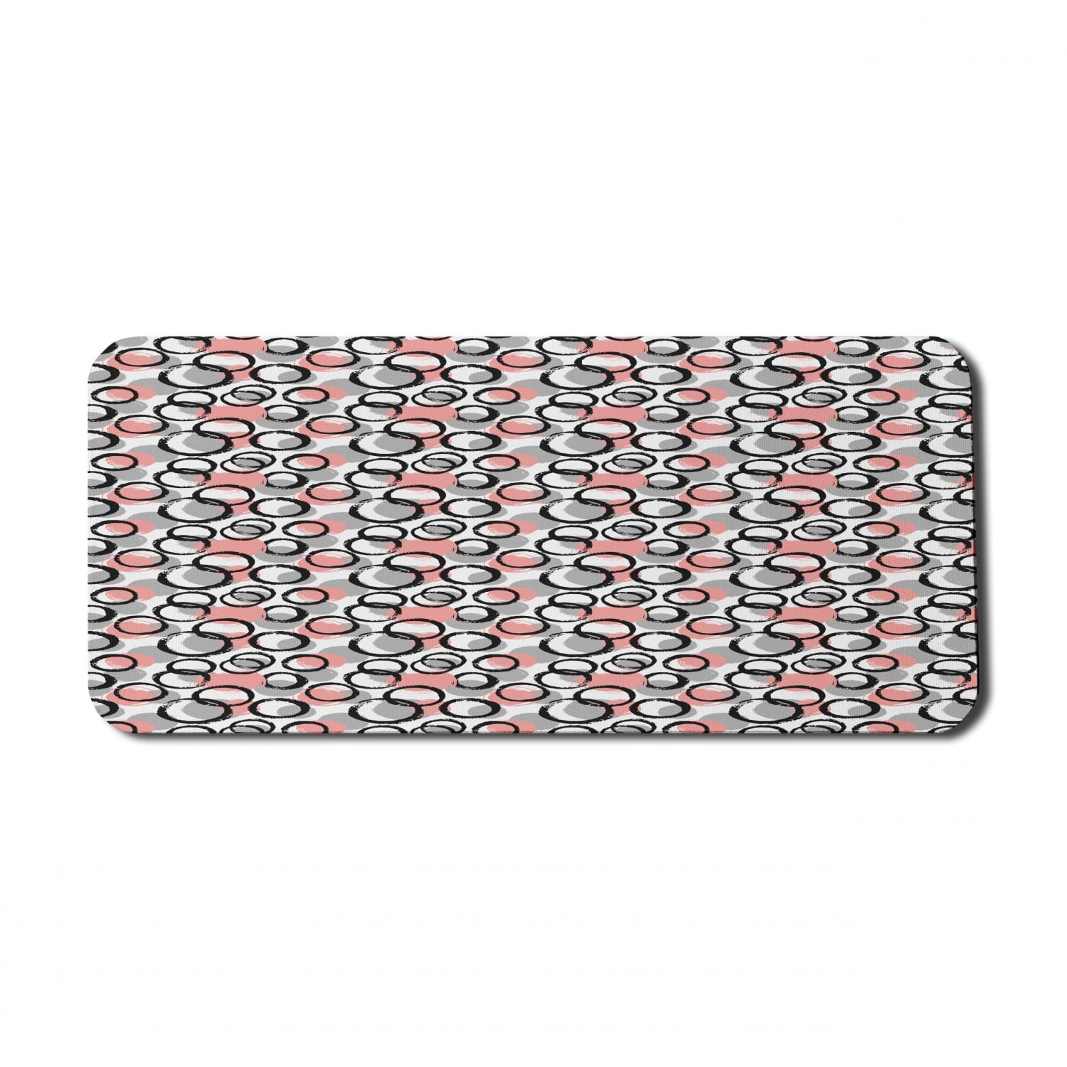 Geometric Computer Mouse Pad, Abstract Brushstroke Design Rounds and ...