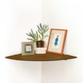 10x10 Inch Floating Glass Shelves (Corner) With Chrome Brackets-Bronze ...