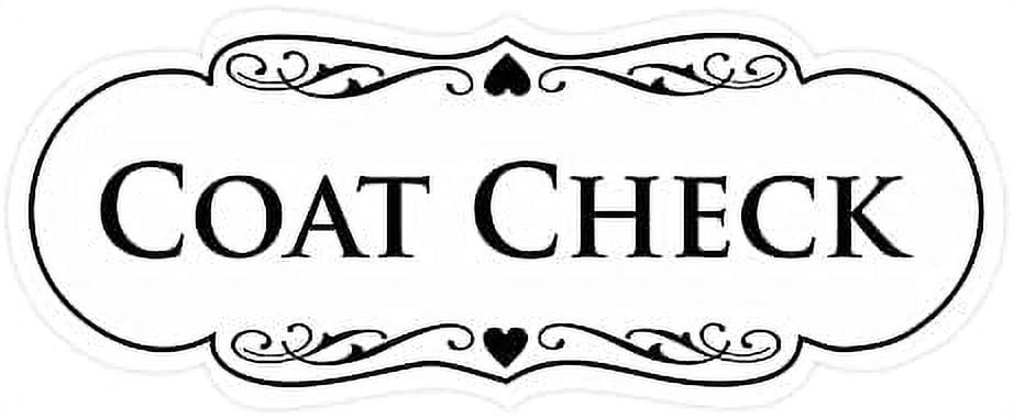 designer coat check sign (white) - small - Walmart.com