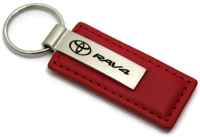 Toyota RAV4 Red Rectangular Leather Key Chain - Walmart.com