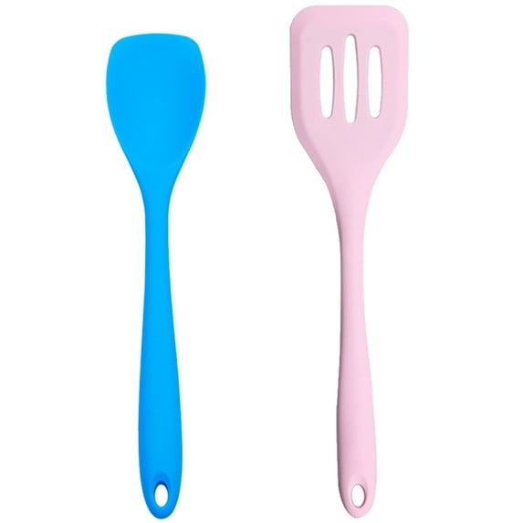 2 Piece Mini Kitchen Utensil Set- Silicone Kitchen Tools with Salad ...
