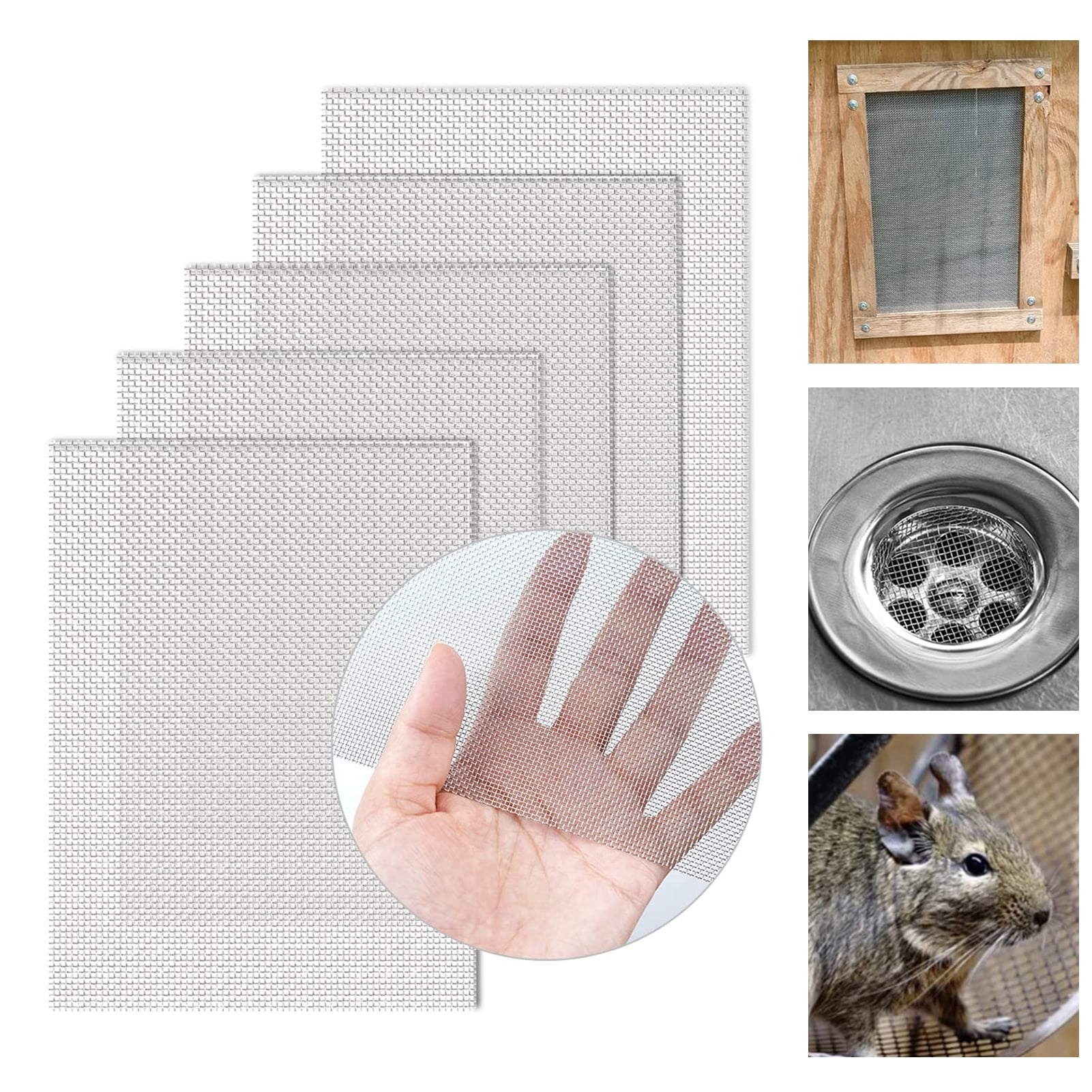 4Pcs Multi-Purpose Stainless Steel Square Wire Mesh Screen - Uniform ...