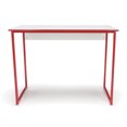 Office/Computer Desk and Workstation with Metal Legs, White with Red ...