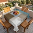 Blue Gradient Color Block Table Cloth 54x54in, Waterproof Square ...
