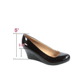 Doris-22 Women's Round Toe Patent Wedge Heel Shoes - Walmart.com