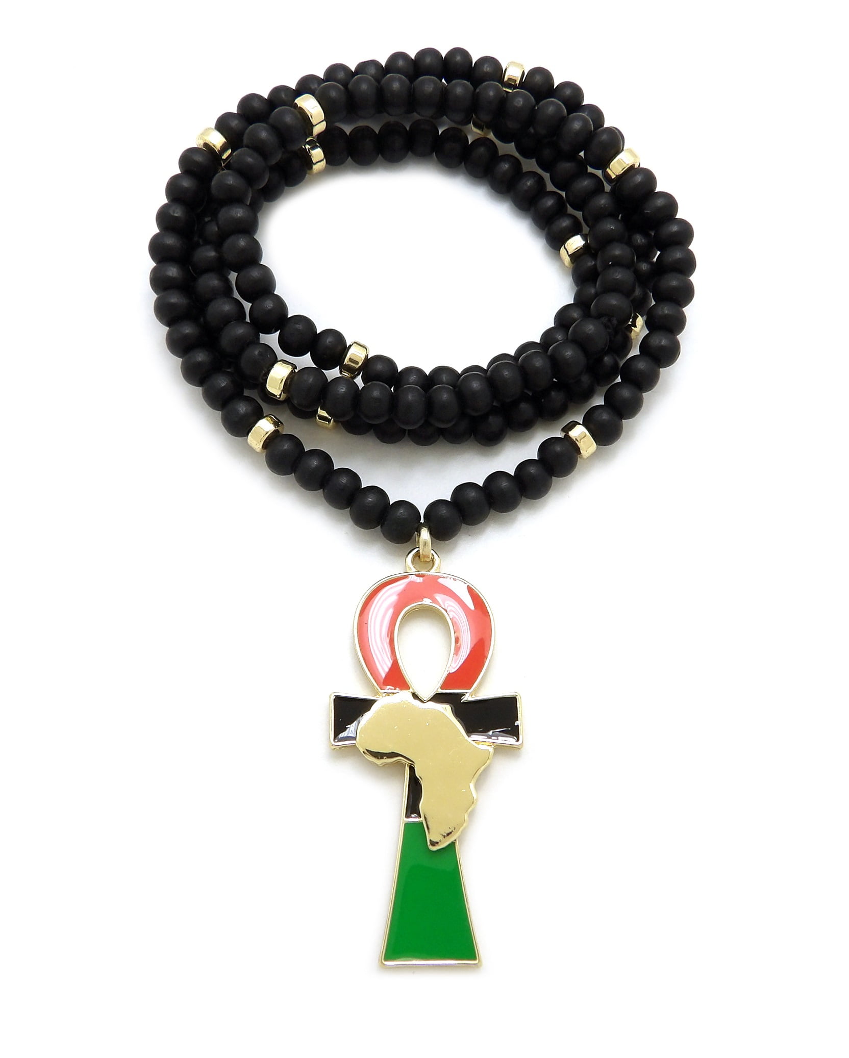iJewelry2 Gold Tone Ancient Egyptian Afro-Flag Colored ANKH Cross with ...