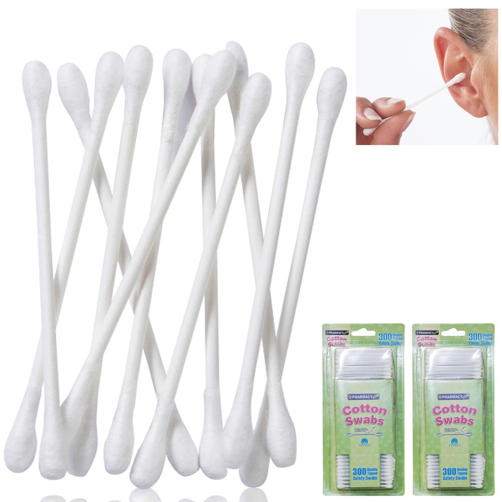 600Ct Cotton Swabs Double Round Tipped Applicator Qtips White Sticks ...