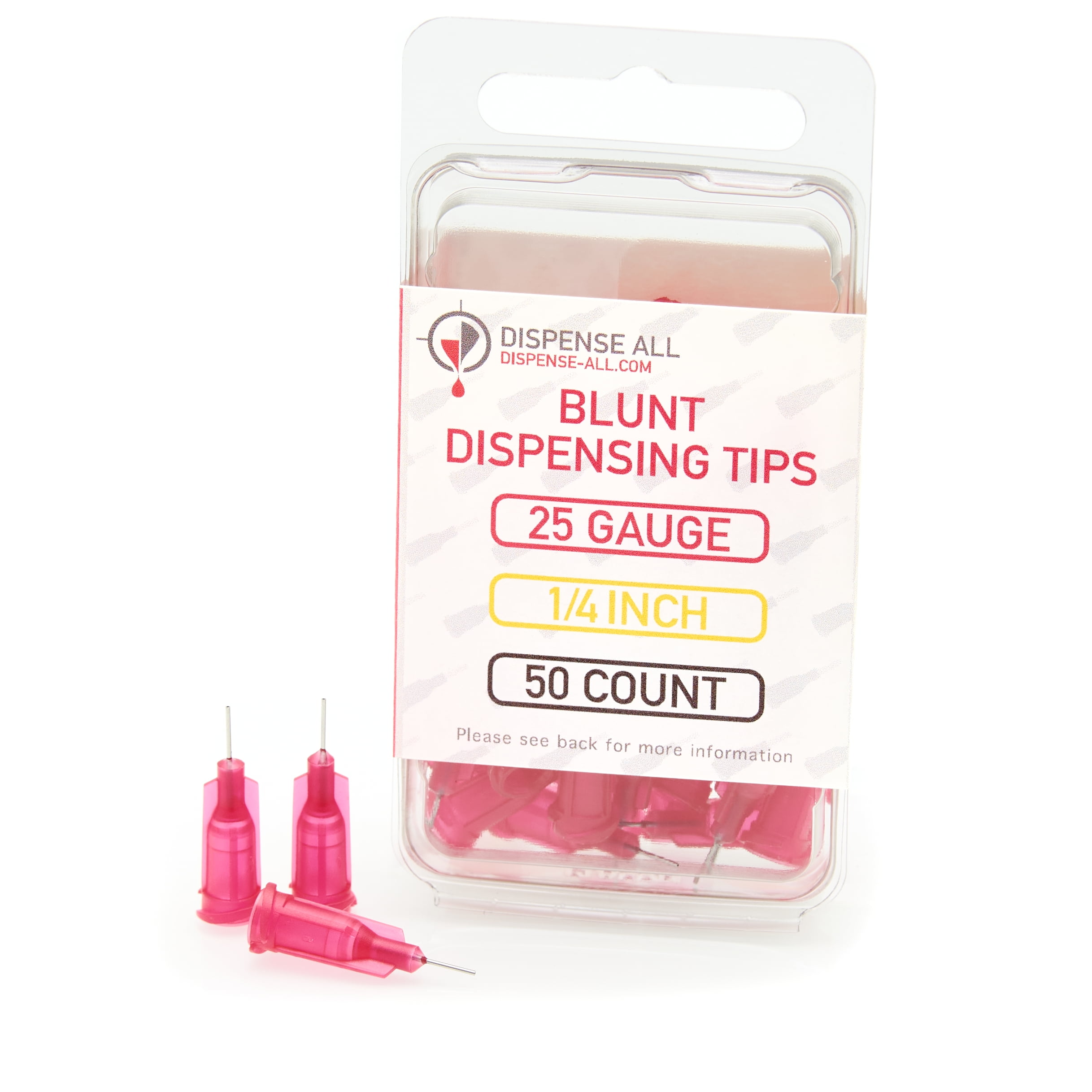 Dispense All - 25 Gauge 1/4 Inch Blunt Tipped Dispensing Needle, Luer ...