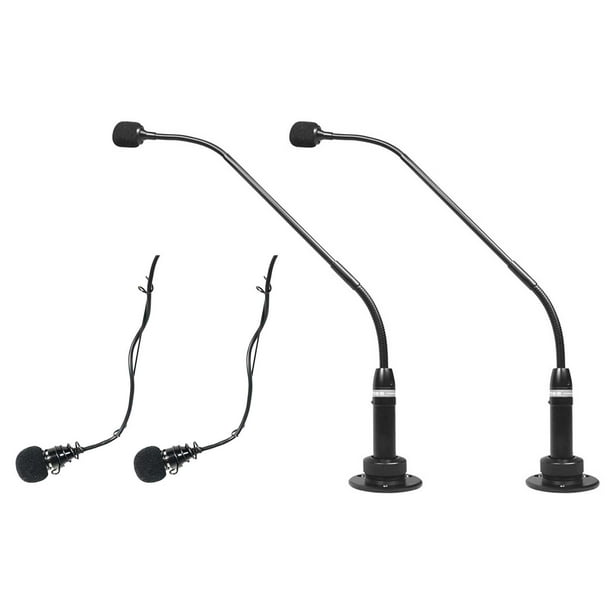 2 Peavey Black Podium Sermon Church Microphones For Minister Speeches ...