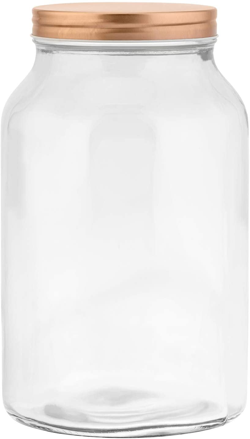 Amici Home Branson Glass Storage Jar, 132 Fluid Ounces, Clear with ...