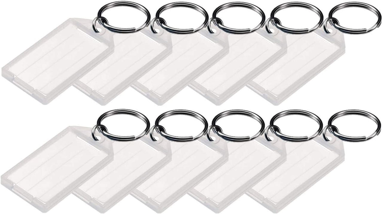 Lucky Line 6051010 Clear Plastic ID TAG with Key Ring 10-PACK - Walmart.com