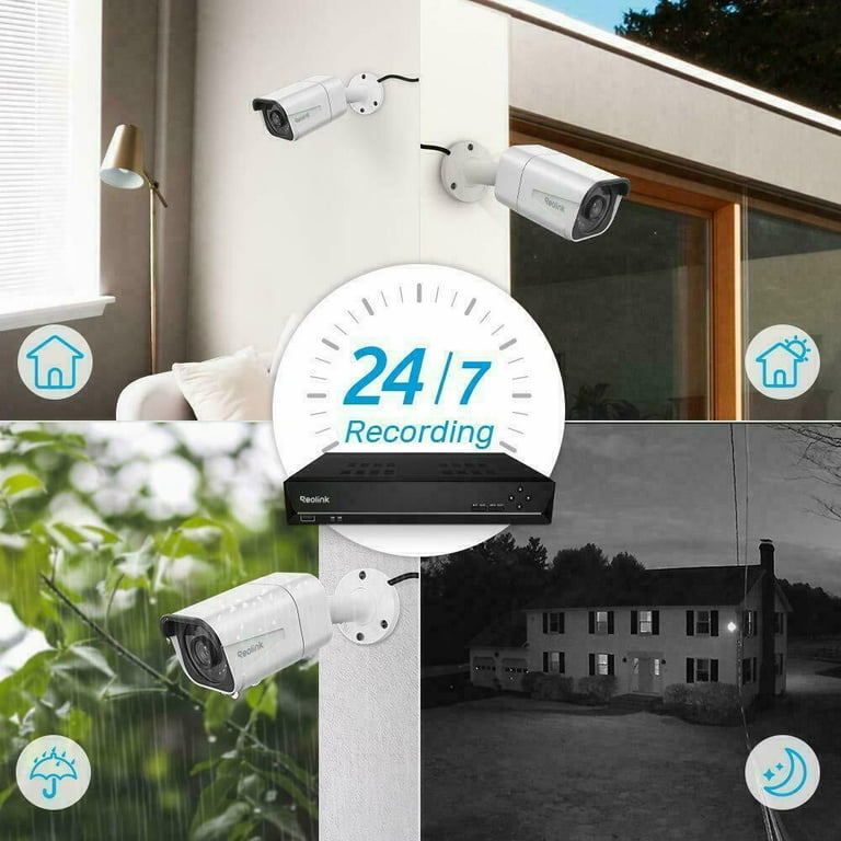 Sistema Seguridad Nvr 2tb Kit Cámaras Vigilancia Reolink 12MP - 4 ...