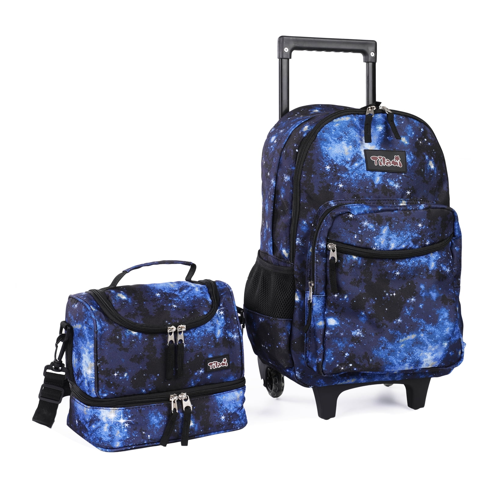 Tilami Rolling Backpack 18 inch Double Handle with Lunch Bag Wheeled ...