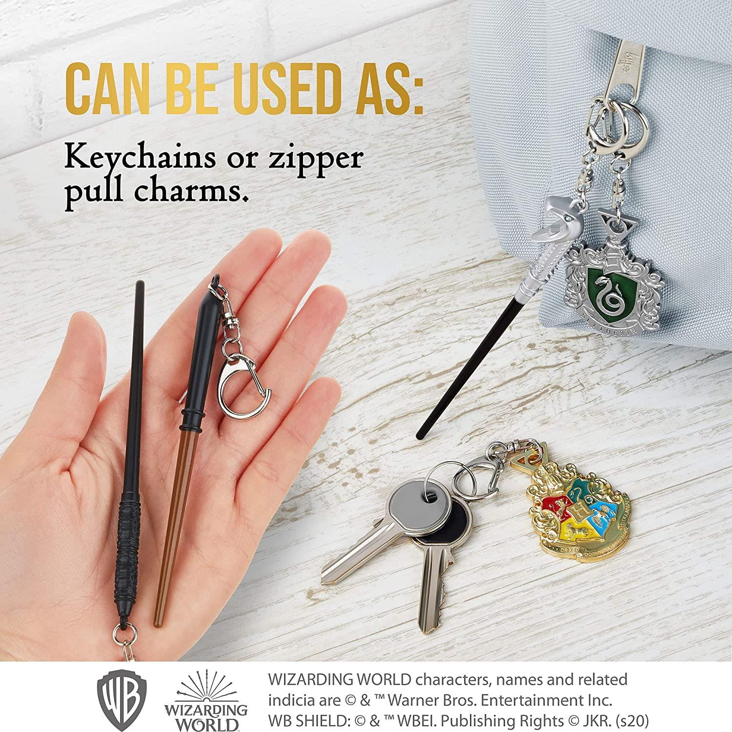 Buy Harry Potter Wand Keychains 6pk Hogwarts Slytherin Crest Voldemort ...