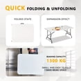 4FT Adjustable Height Plastic Folding Table, Portable Dining Table ...
