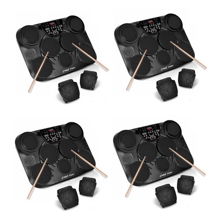 Pyle Pro Electronic Drum Portable Tabletop 7 Pad Digital Musical Set (4 ...
