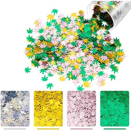 60 Grams Leaf Confetti Glitter Leaf Confetti Plastic Leaf Table ...