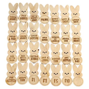 21PCS Easter Kids Reward Bunny Tokens, Easter Egg Tokens, Easter Tokens ...