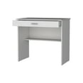 White Storage Desk with Drawer and Shelf,White Wood Furniture Office ...