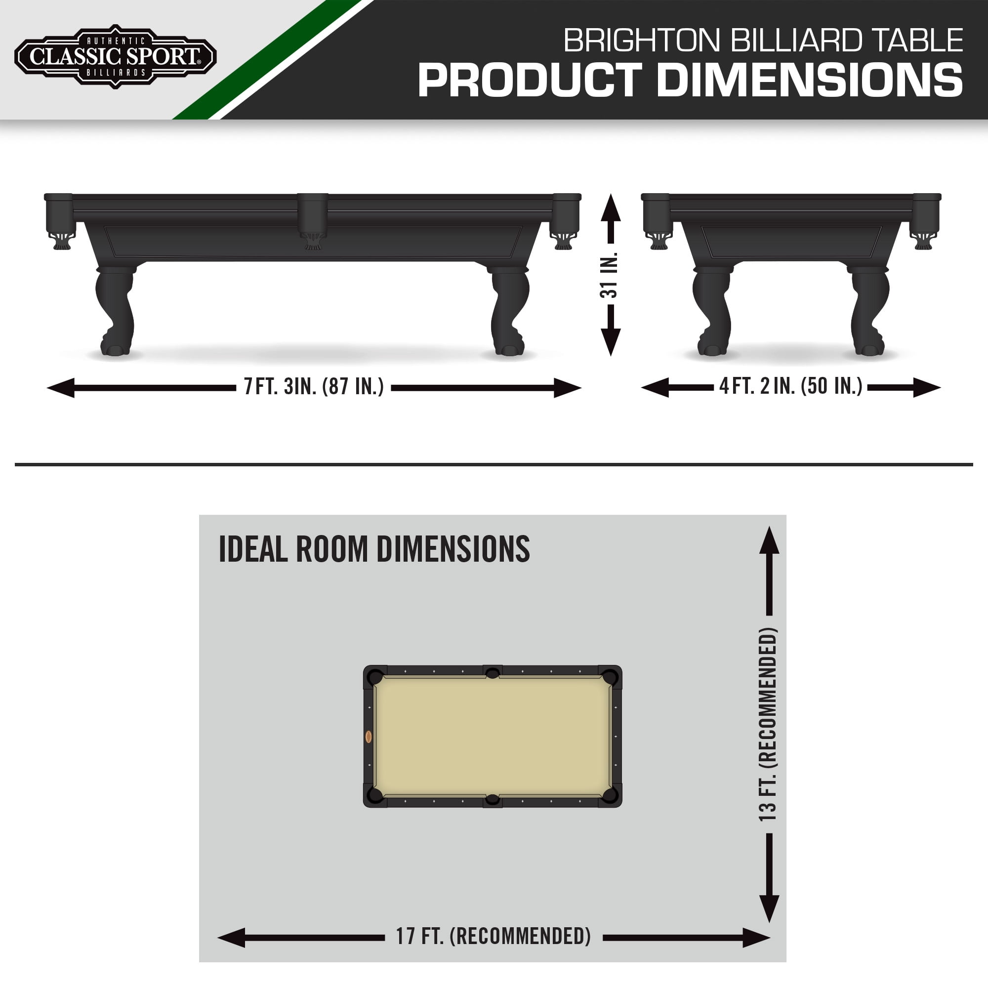 Billiard Table Dimensions