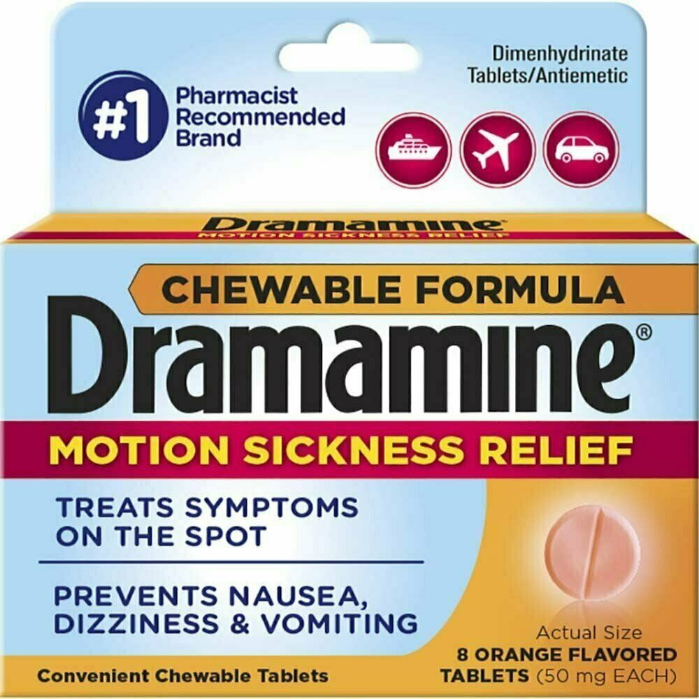 Dramamine Motion Sickness Vomiting & Dizziness Relief Dual Action ...