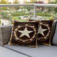 Brown Texas Star Western Outdoor Waterproof Throw Pillow Covers 20x20 ...