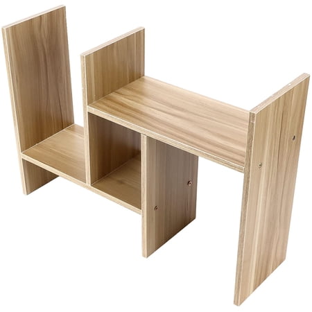 Wood Desktop Bookshelf, Desktop Organizer Office Storage Rack True ...