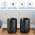 Black Marble 1pcs Ceramic Toothbrush Holder Bathroom Counter Organizer ...