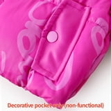 Barbie Toddler Girls Puffer Jacket Pink Graphic Allover Letter Print ...