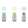 Set of four visual tire pressure monitors with valve stem warning caps ...