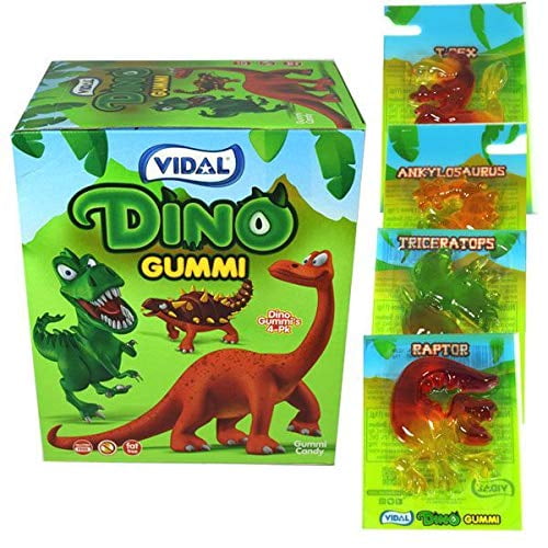 Vidal Dino Dinosaur Gummi,18 Packs of 4 Count - Walmart.com