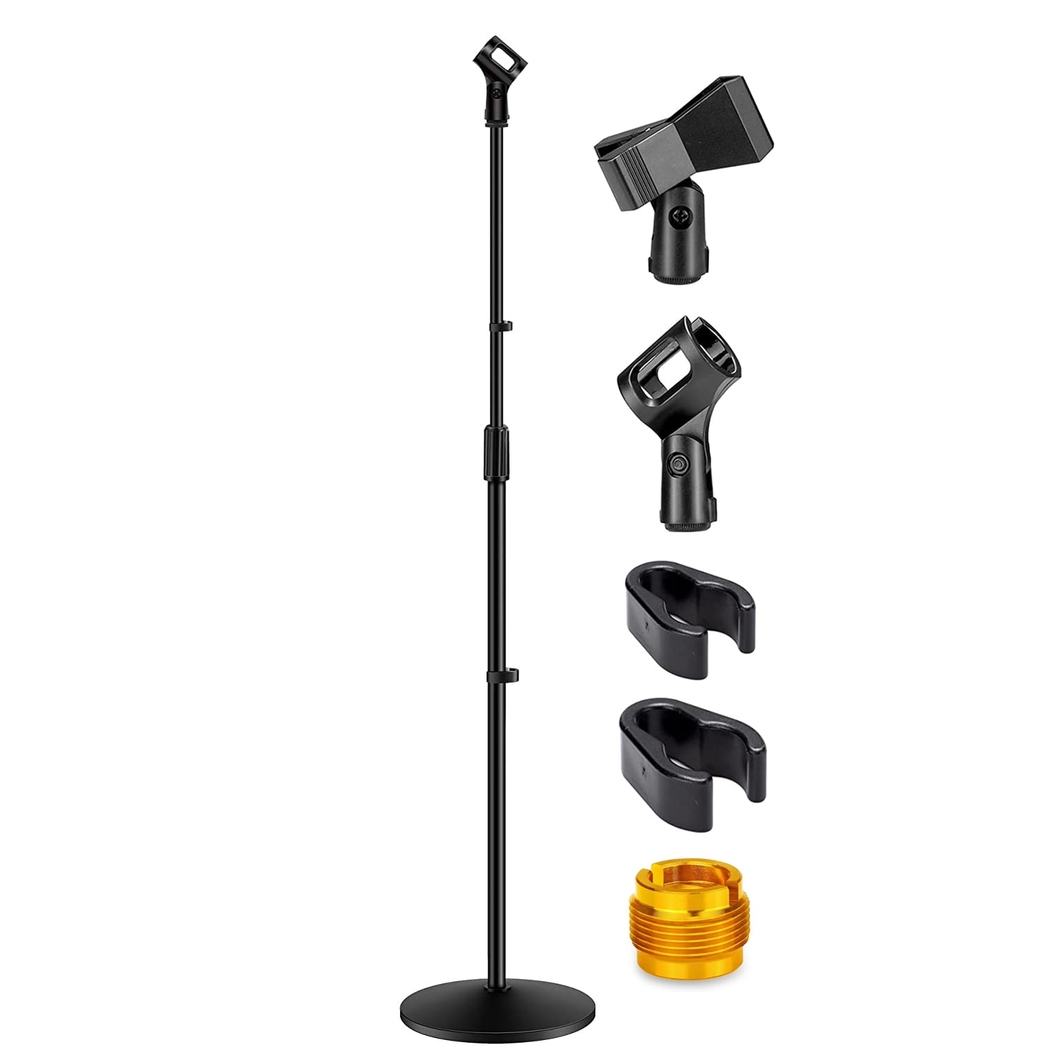 GLEAM Microphone Stand - Universal Mic Mount with Heavy Compact Base ...