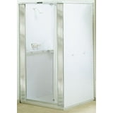Mustee Durastall Shower Stall, Thermoplastic, Center Drain, Slip ...