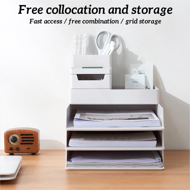Office Desktop Organizer A4 Paper Drawer Storage Box Multi-functional ...