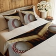 Bed Runner for Cal King Size Bed, Vintage Baseball 3 Pcs Bedding Runner ...