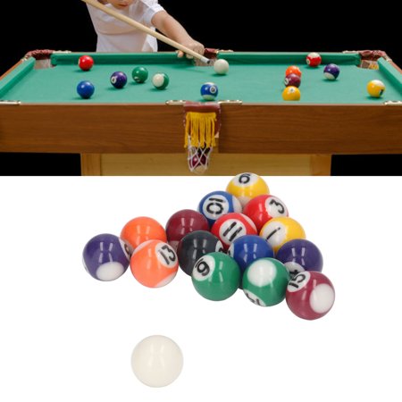 Pool Balls Billiards Set, 16pcs Mini American Style 1 Inch Resin ...