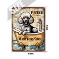 Bathtub Dog Retro Metal Tin Sign, Golden Retriever Bathing Soap Foam ...