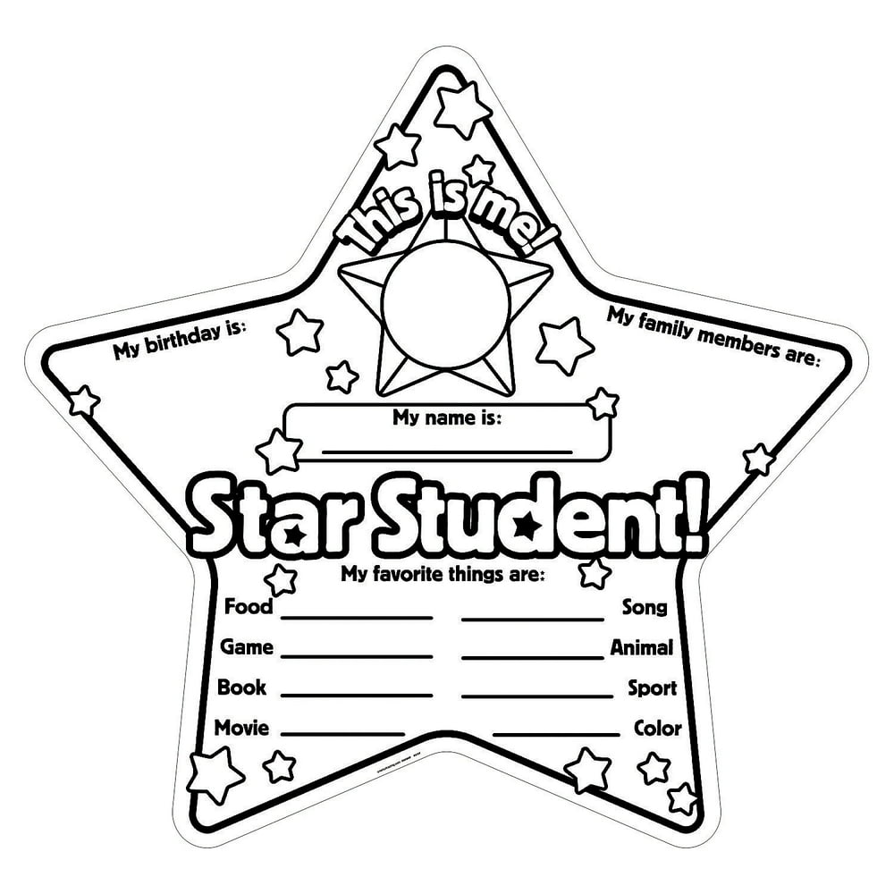 Color Your Own Star Student Poster- 30 - Craft Kits - 30 Pieces ...