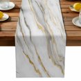 Abstract White Marble Texture Table Runners 13x36 Inches Long Linen ...