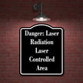 Danger Laser Radiation Laser Controlled Area BLACK Aluminum Composite ...