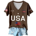 America 250 Tshirt Women's Casual Anniversary Print V Neck Tee Shirt ...