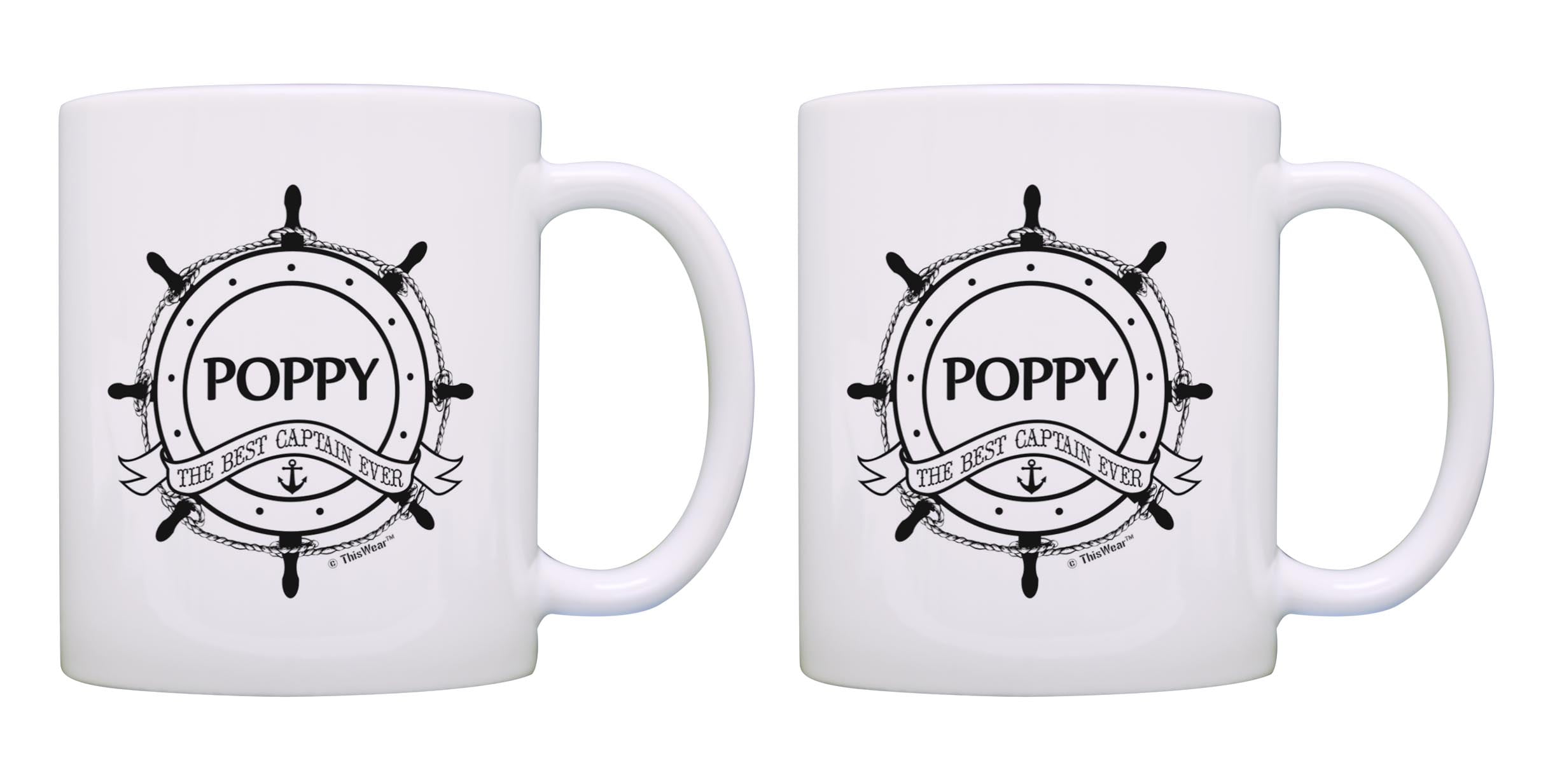 ThisWear Sailing Gift for Grandpa Poppy Best Captain Ever Nautical 11 ...